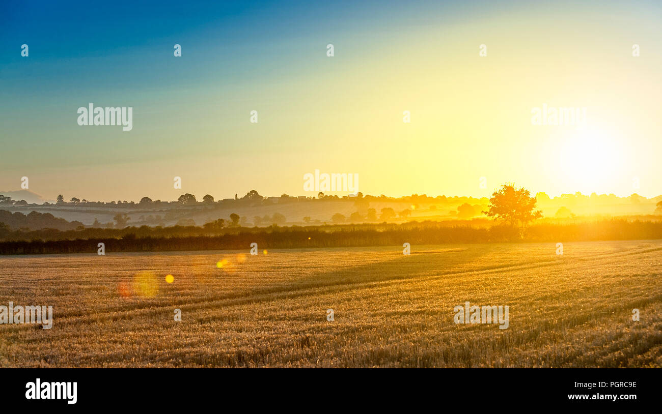 An early morning late summer sunrise at Hough on the Hill, Grantham ...