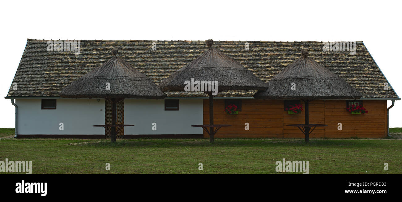 Rural guest house with three cane shed isolated Stock Photo - Alamy