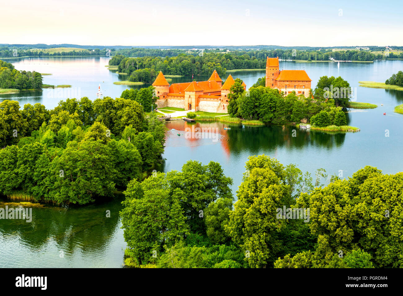 Aerial view of old castle. Trakai Stock Photo - Alamy