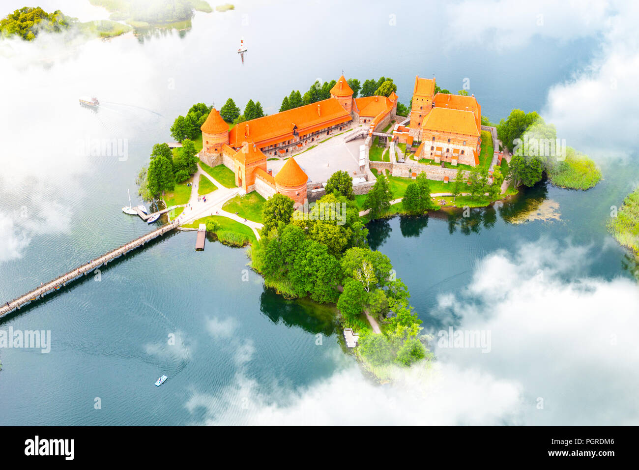 Trakai island castle aerial hi-res stock photography and images - Alamy