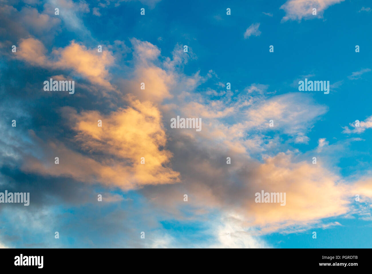 Sky background with clouds, and the line of horizont. Pattern for use ...