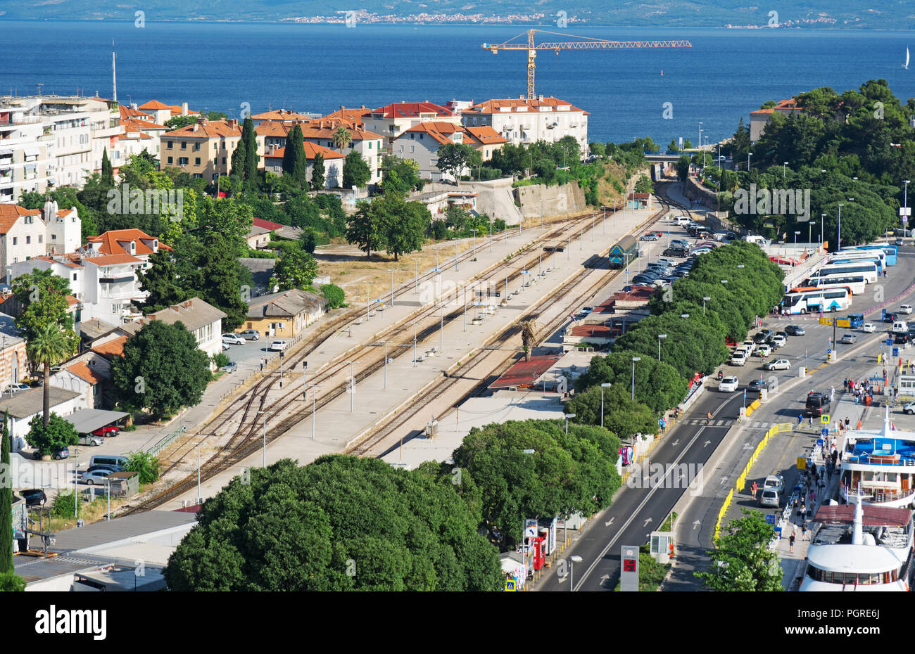 View on the Train Station and the Old Town in Split, Croatia Stock ...