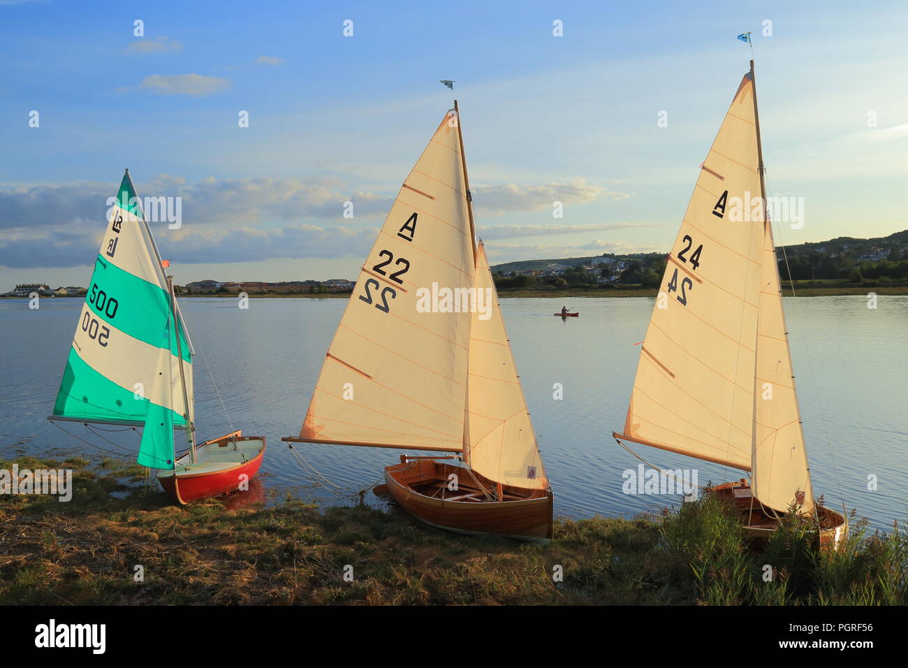 Sailing boats on the river Axe in Devon Stock Photo - Alamy