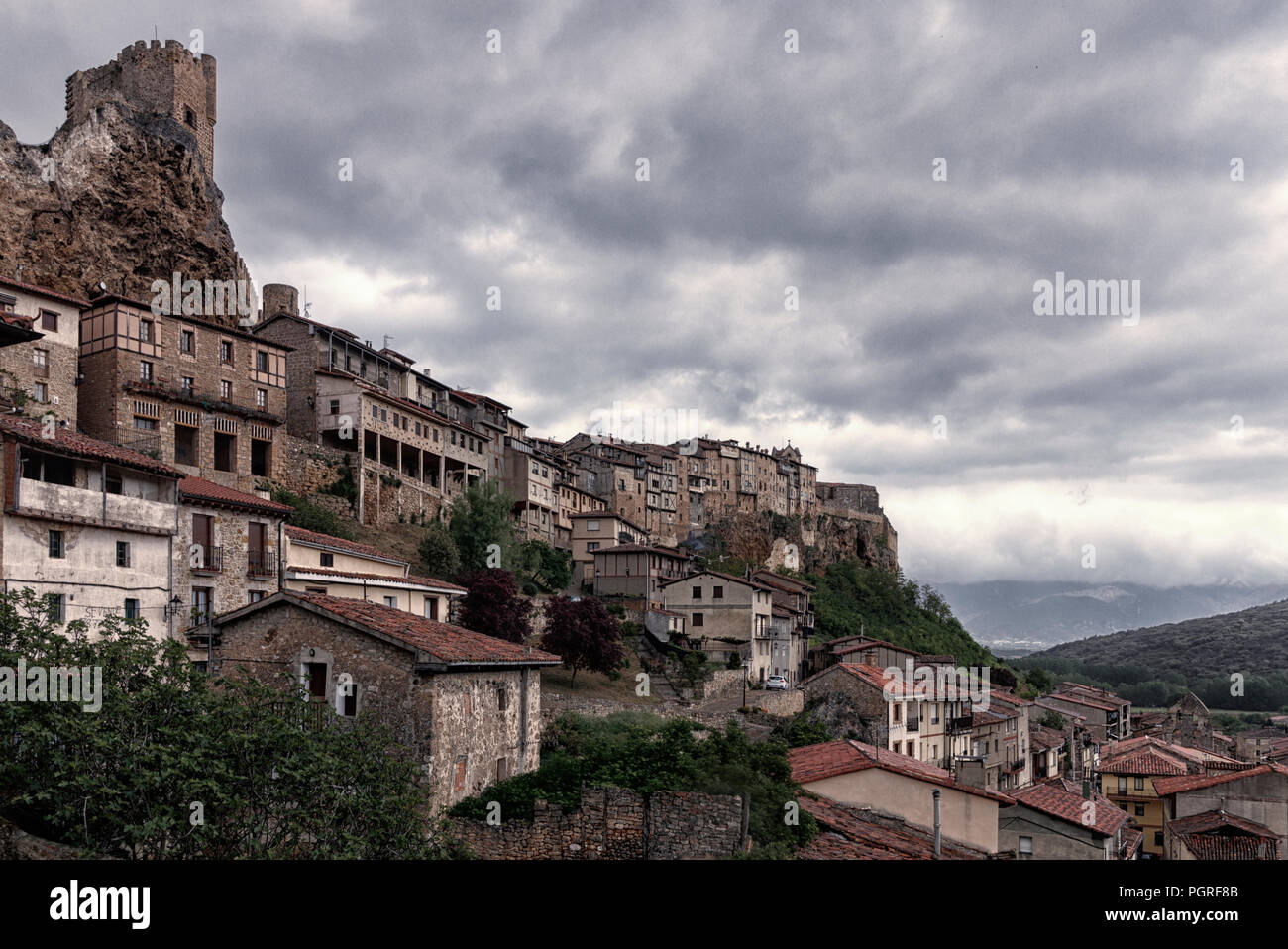 view of the medieval city of frias Stock Photo - Alamy