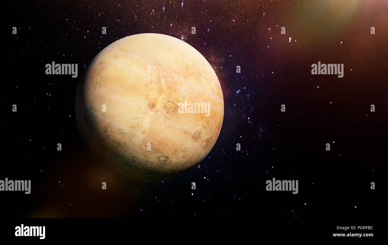 beautiful alien planet with cloudy atmosphere lit by a star, habitable ...