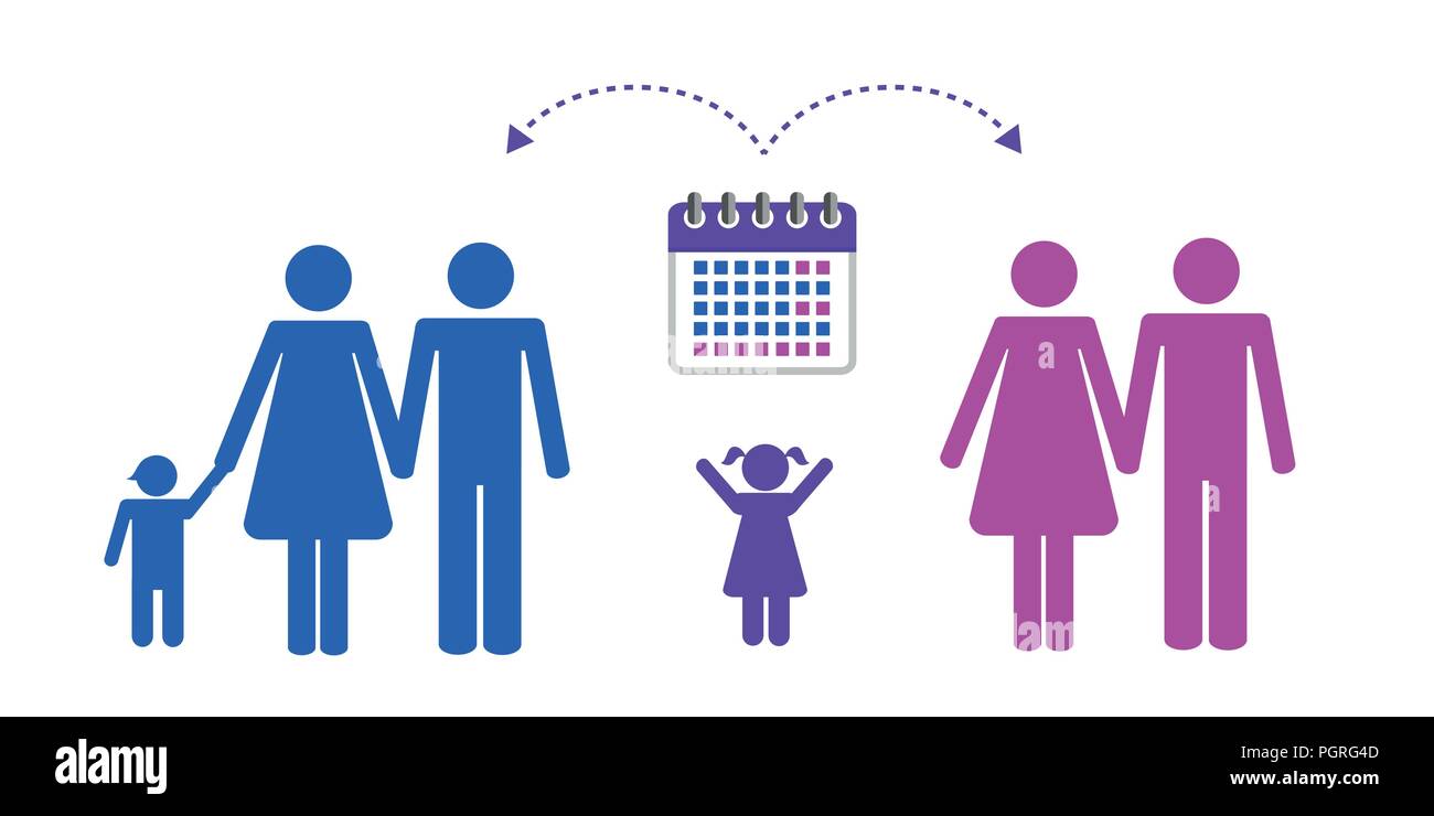 colorful patchwork family time management pictogram vector illustartion ...