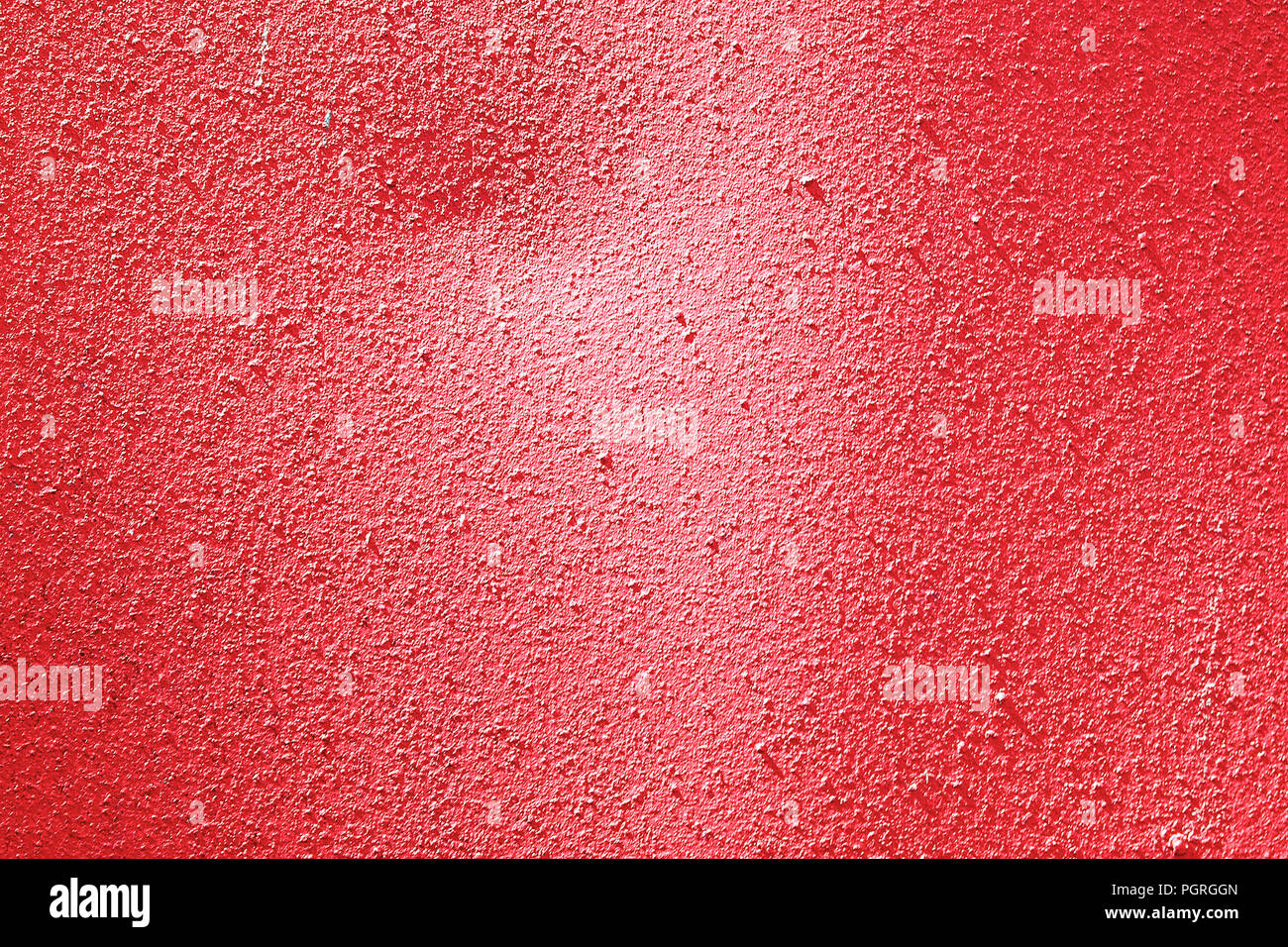 Red painted surface of the wall. Texture of plastered wall. Abstract ...