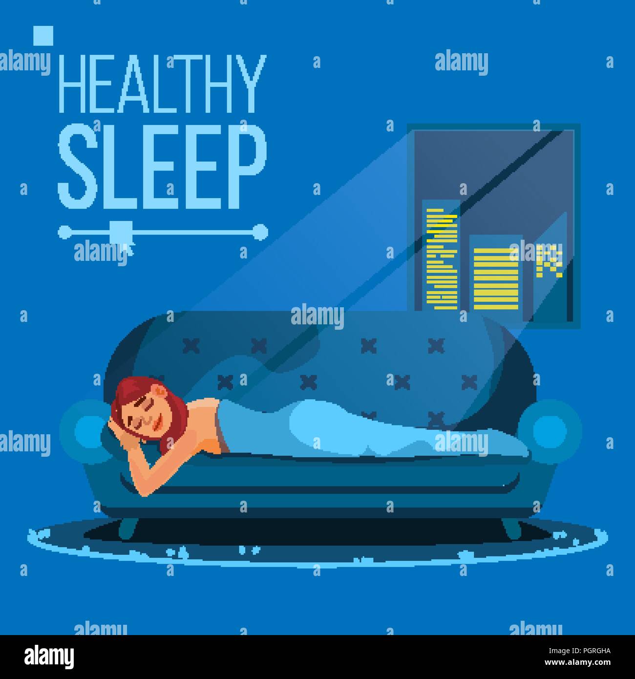 Sleeping Beautiful Woman Vector. Peacefully. Flat Cartoon Illustration ...