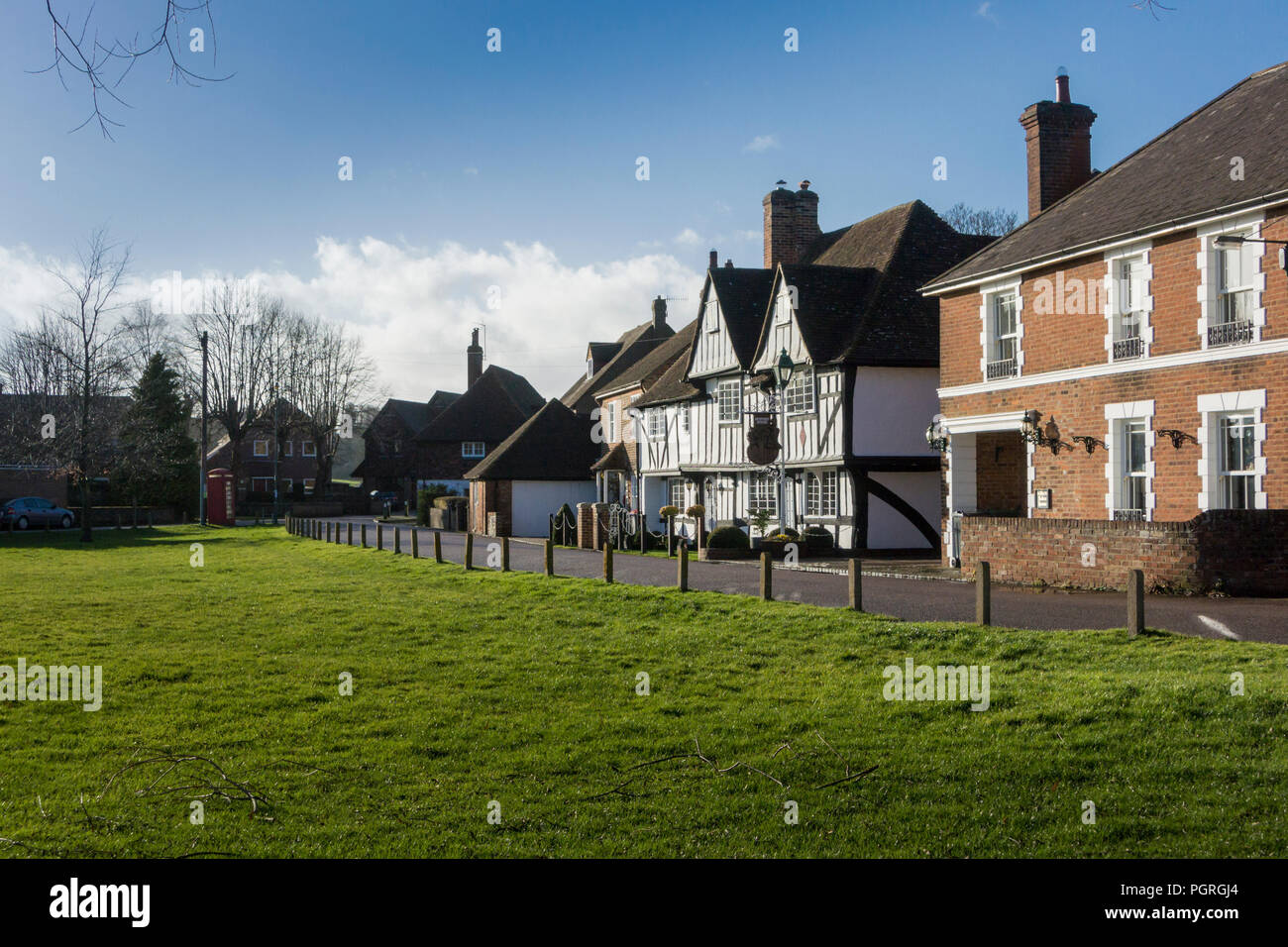 Historic buildings in the ancient village of Chartham, Kent, UK Stock ...