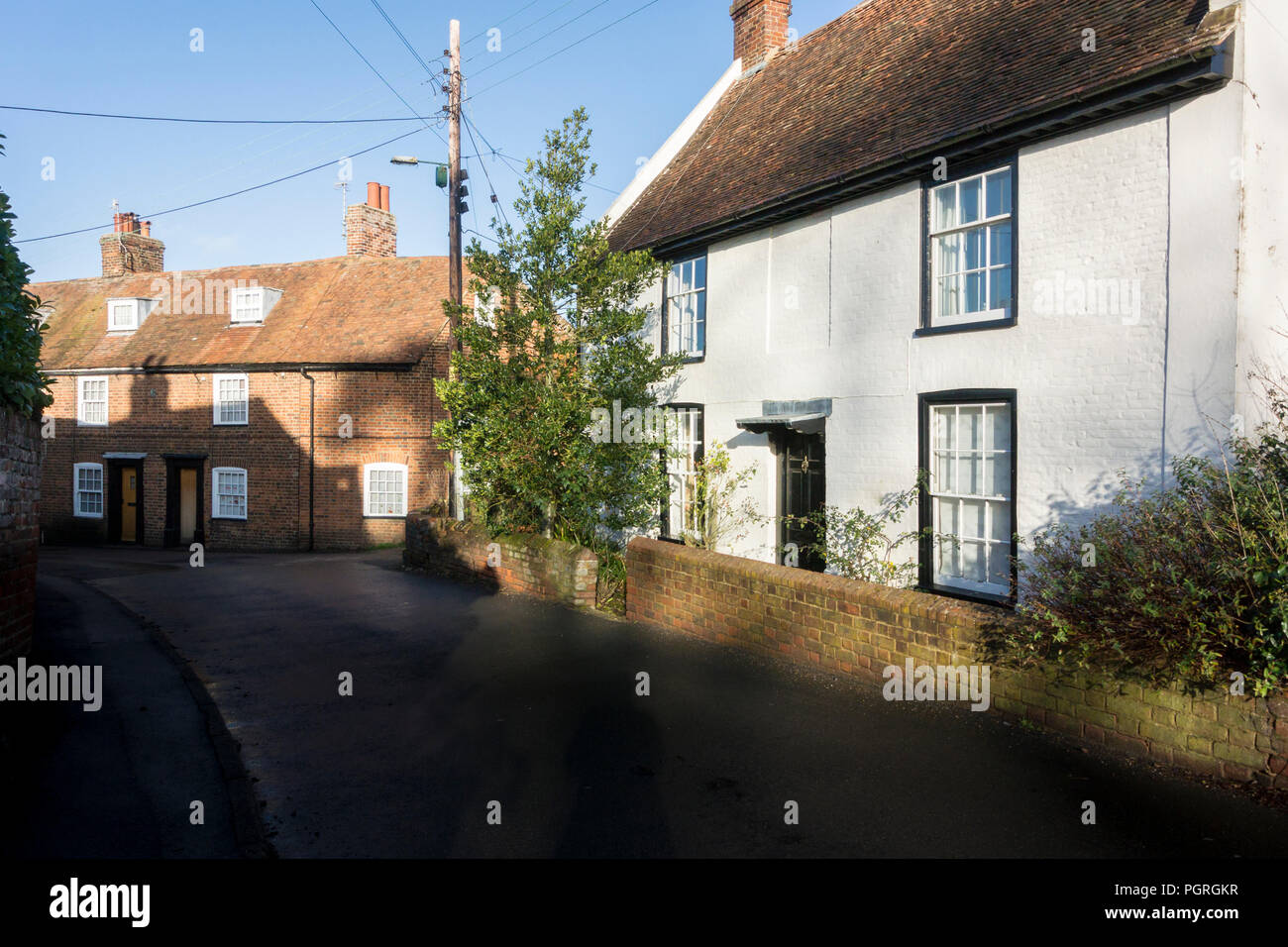 Historic cottages in the ancient village of Chartham, Kent, UK Stock ...