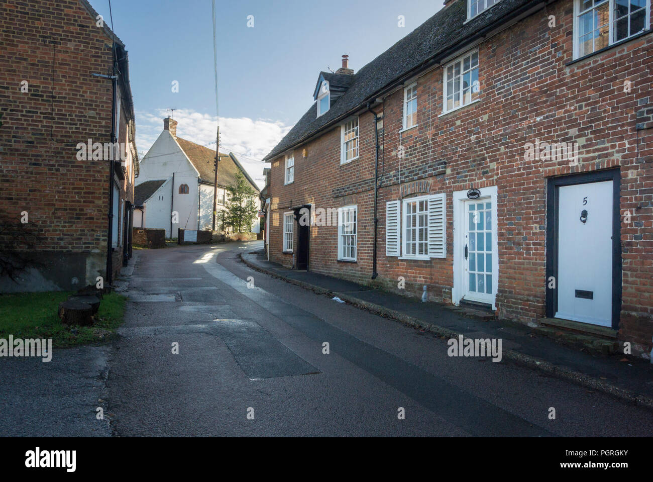 Historic cottages in the ancient village of Chartham, Kent, UK Stock ...