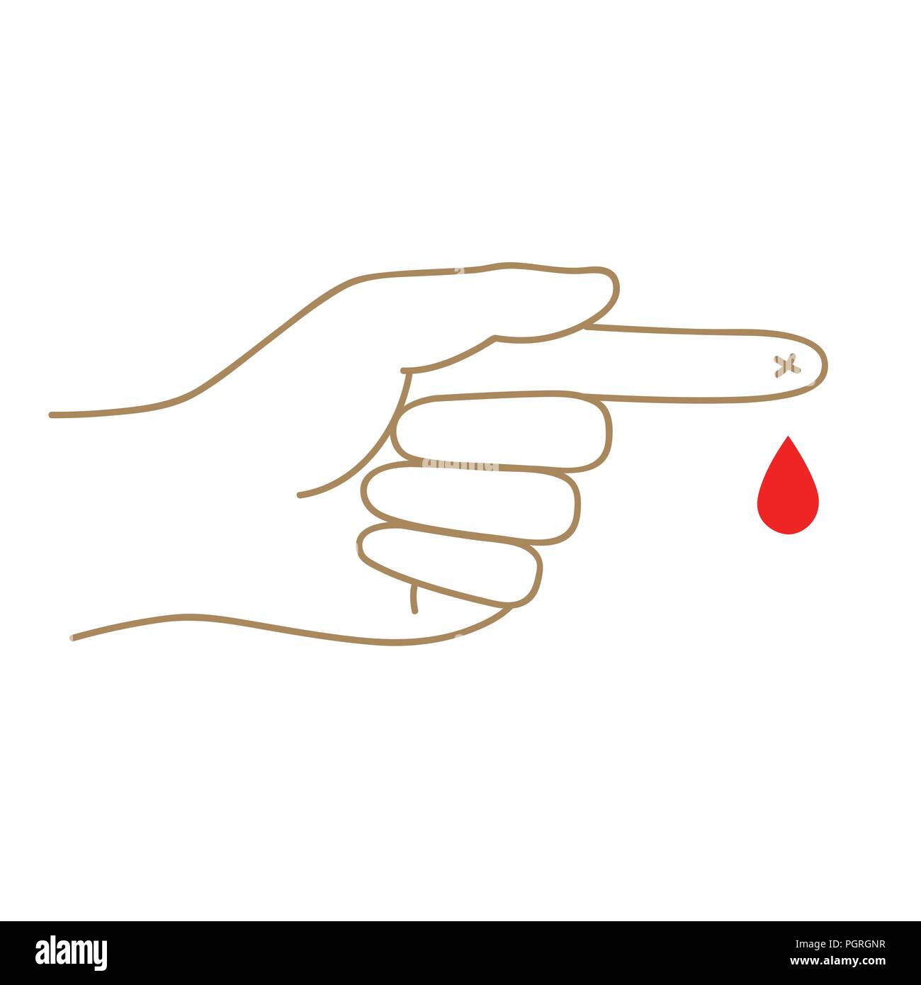 Cut finger Stock Vector Images - Alamy