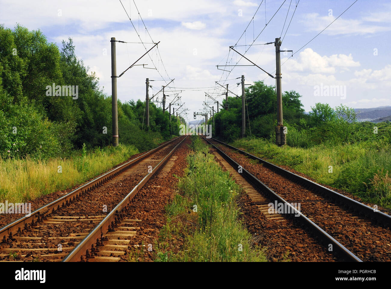 train tracks in the distance Stock Photo - Alamy