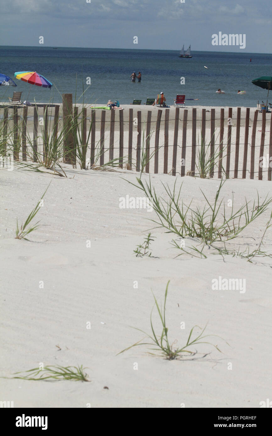 People on the beach in summertime at Cape Charles, Virginia, USA Stock ...