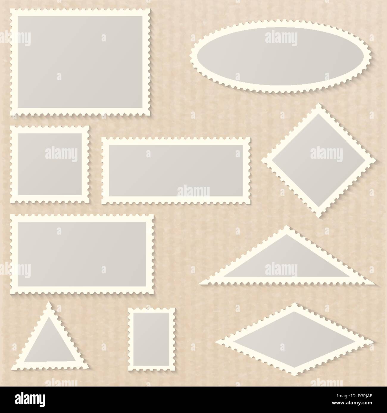 Postage stamps of various shapes and sizes Stock Vector Image & Art - Alamy