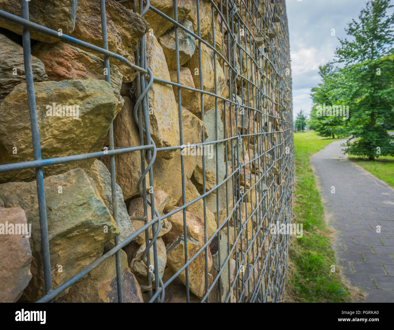 Stone filled wire mesh baskets hi-res stock photography and images - Alamy