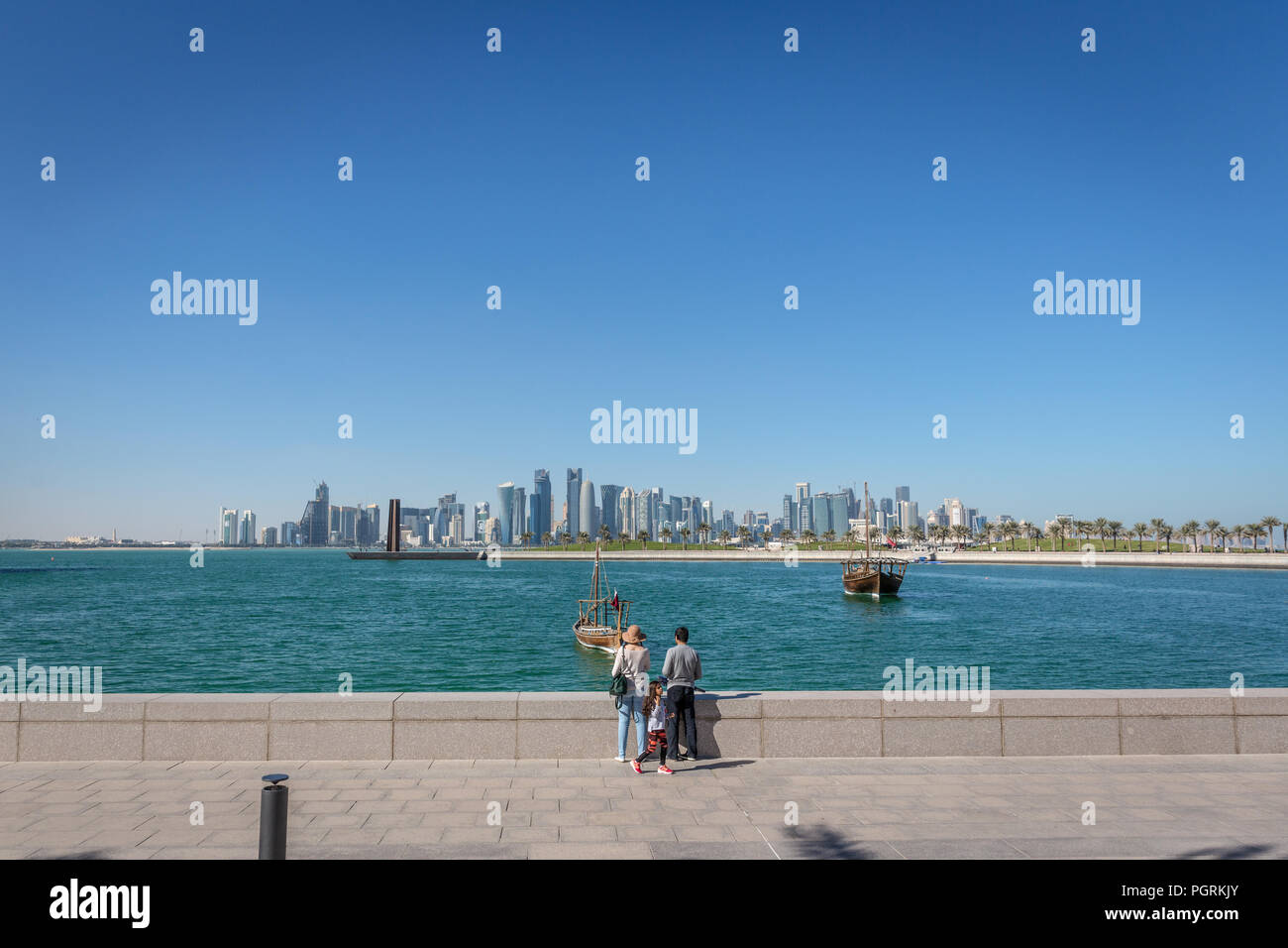 Doha, Qatar - Jan 9th 2018 - Locals and Residents enjoying a open area ...