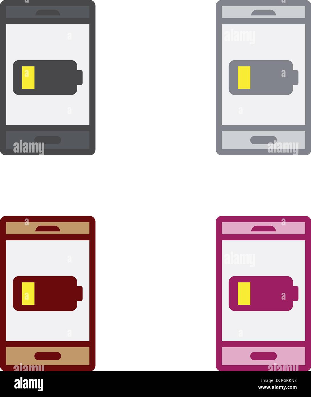 Smartphone Low Battery Stock Vector Image & Art - Alamy