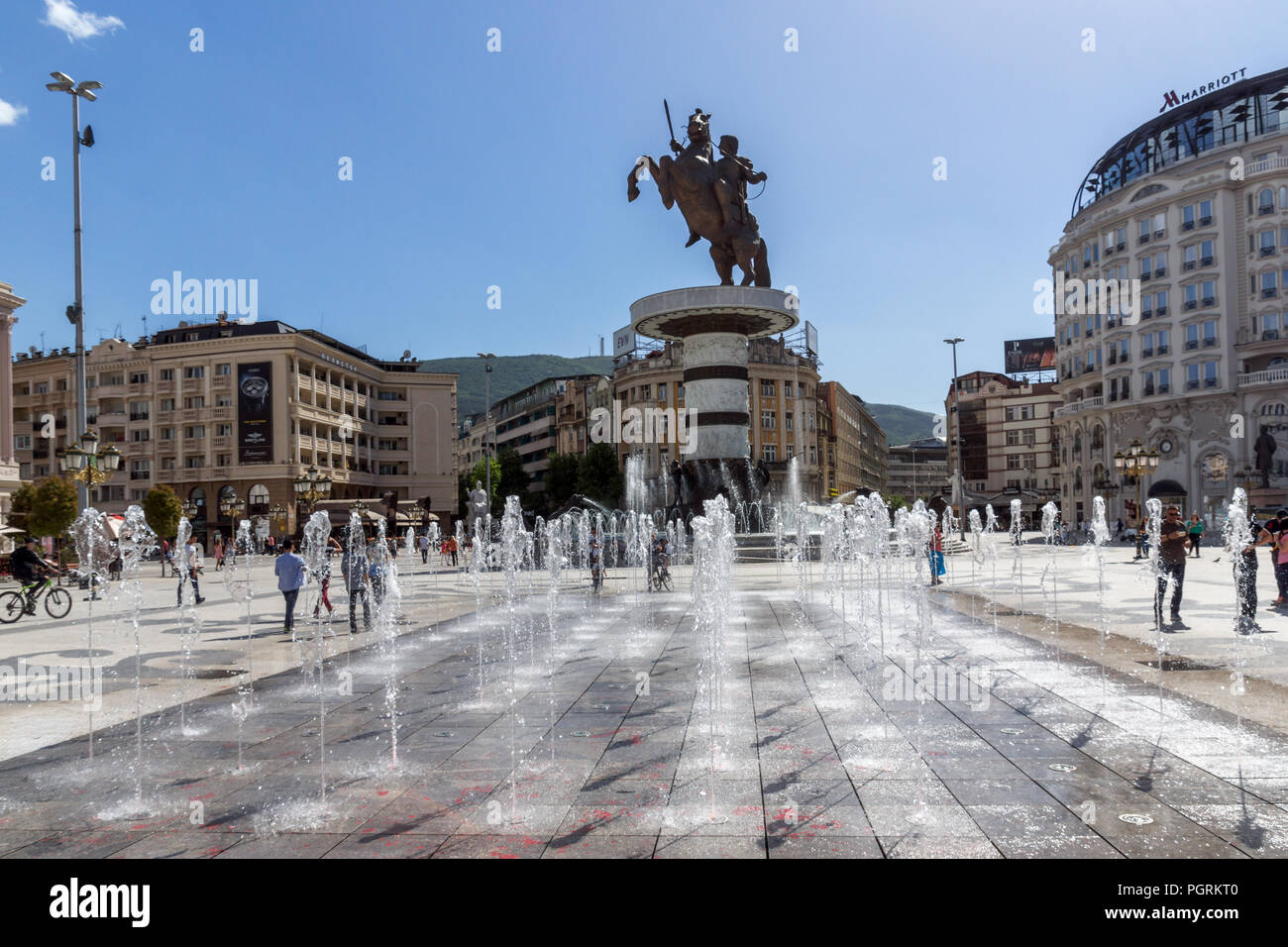 SKOPJE, REPUBLIC OF MACEDONIA - 13 MAY 2017: Skopje City Center and ...