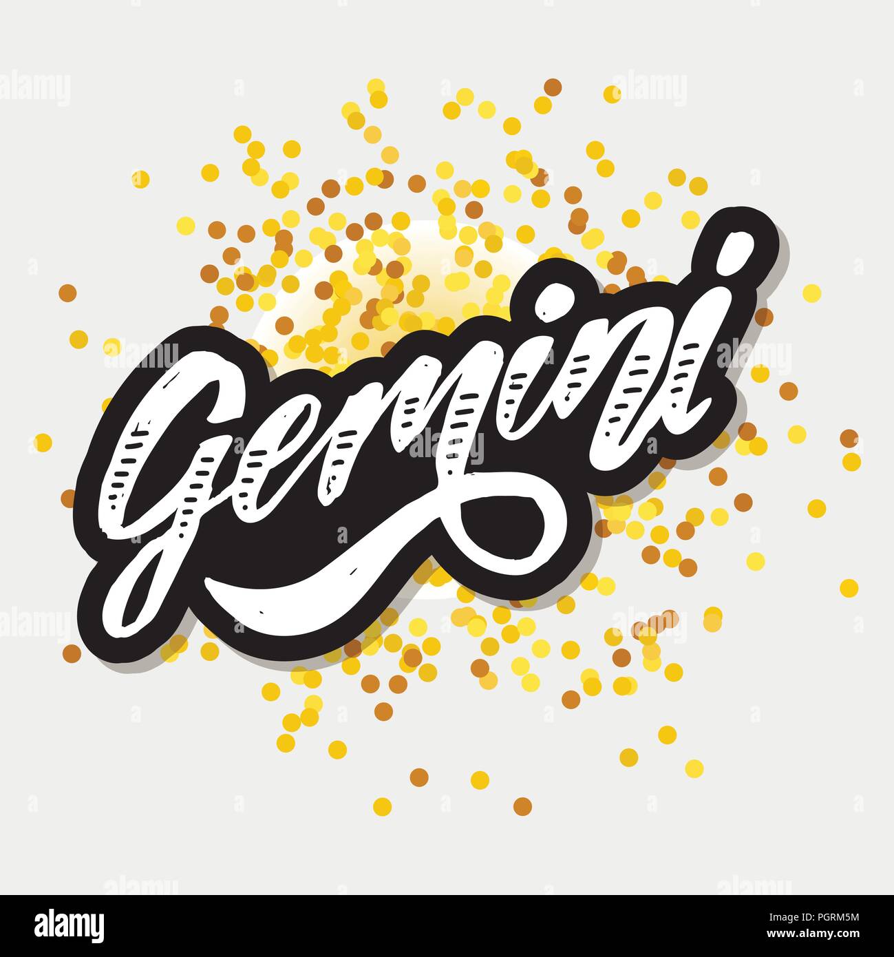 Gemini lettering Calligraphy Brush Text horoscope Zodiac sign ...