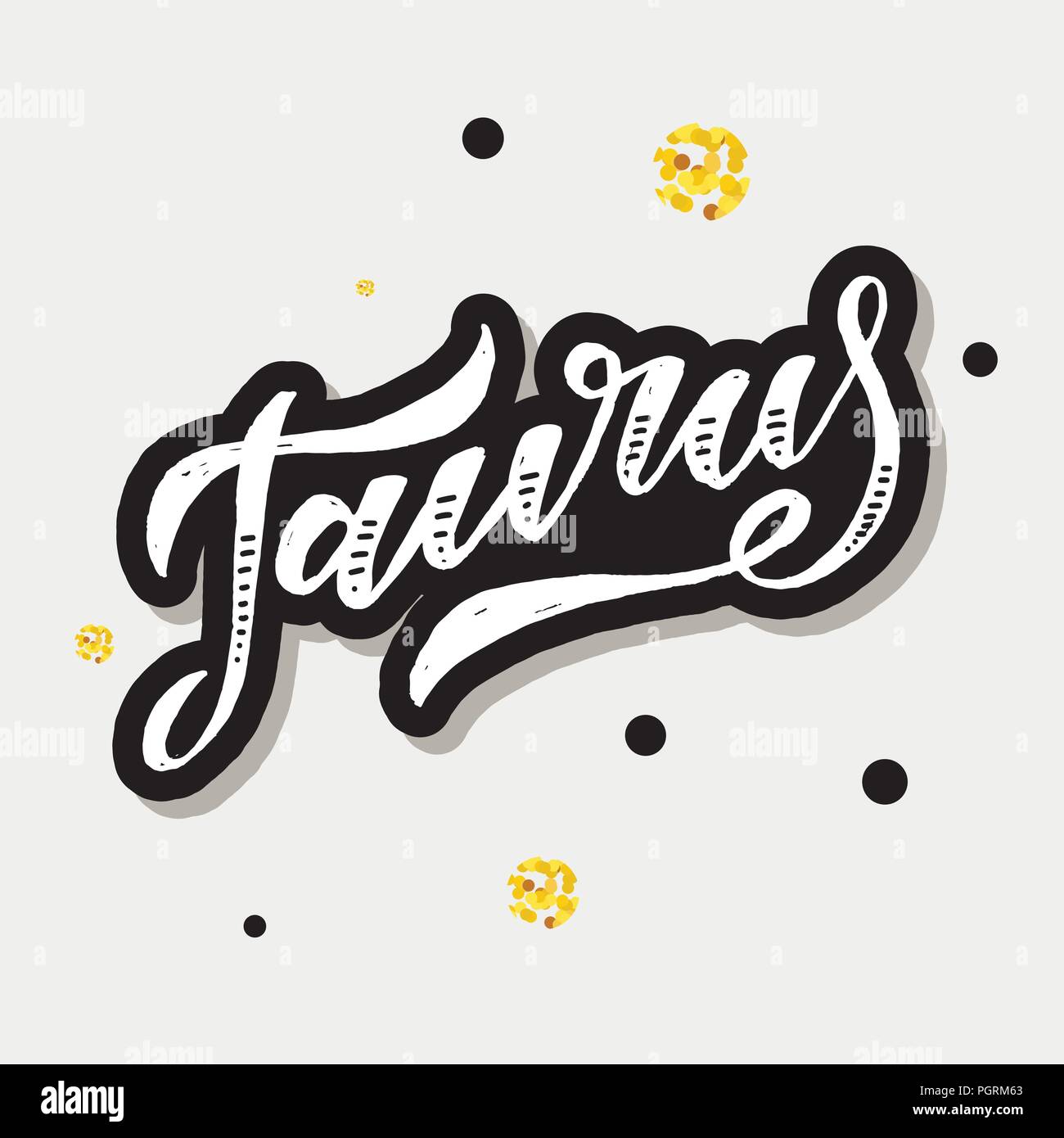 Taurus lettering Calligraphy Brush Text horoscope Zodiac sign ...