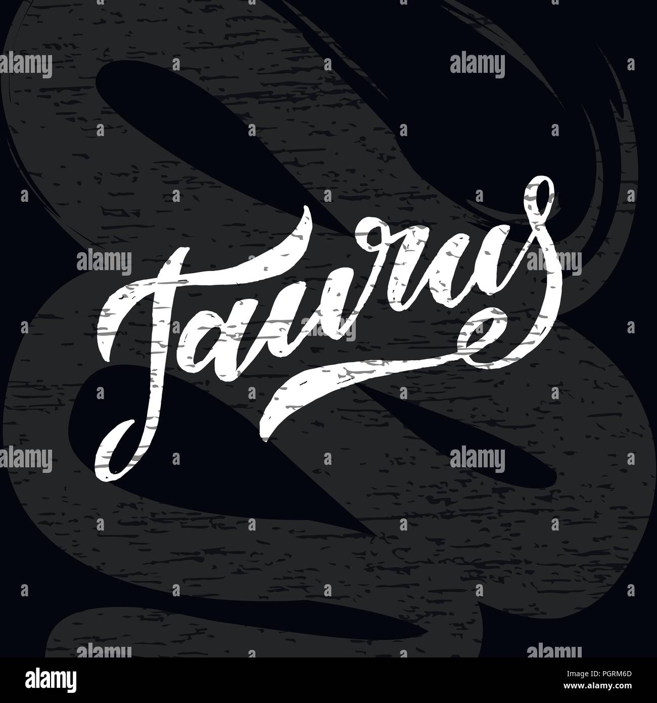 Taurus lettering Calligraphy Brush Text horoscope Zodiac sign ...
