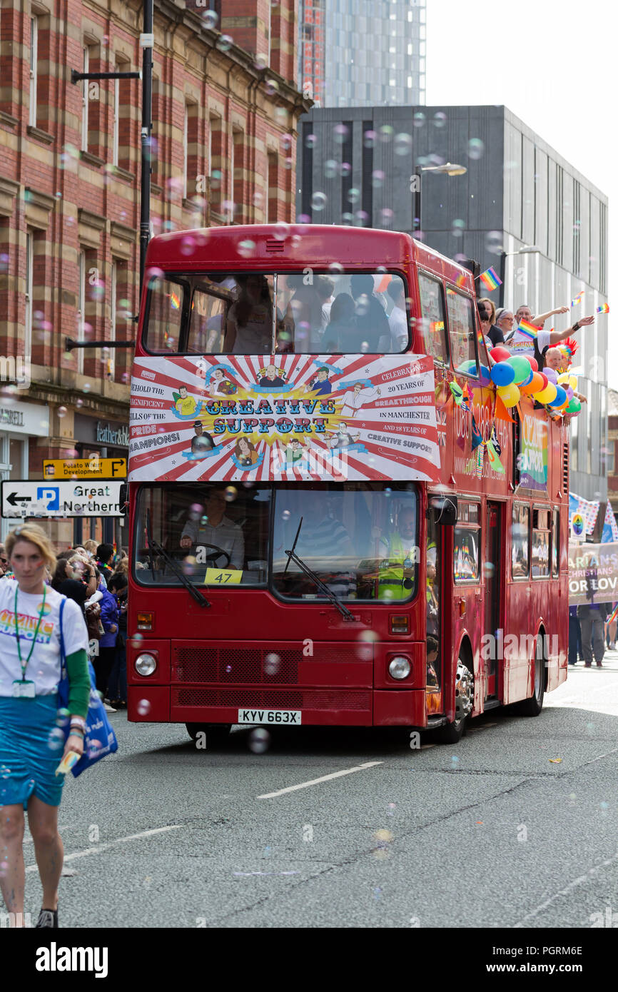 Creative Support red double decker bus taking part in the 2018 ...
