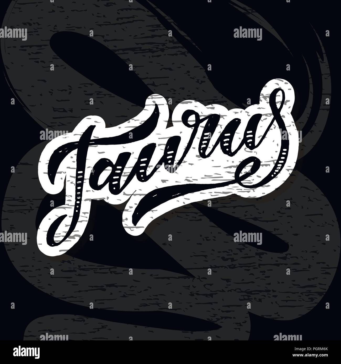 Taurus lettering Calligraphy Brush Text horoscope Zodiac sign ...