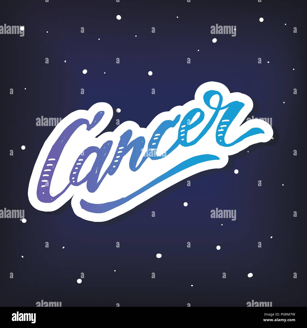Cancer lettering Calligraphy Brush Text horoscope Zodiac sign ...
