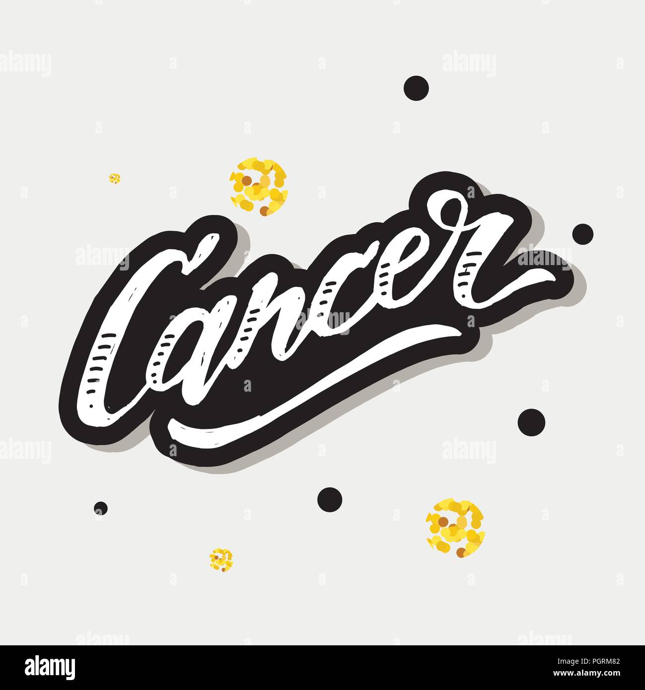 Cancer lettering Calligraphy Brush Text horoscope Zodiac sign ...