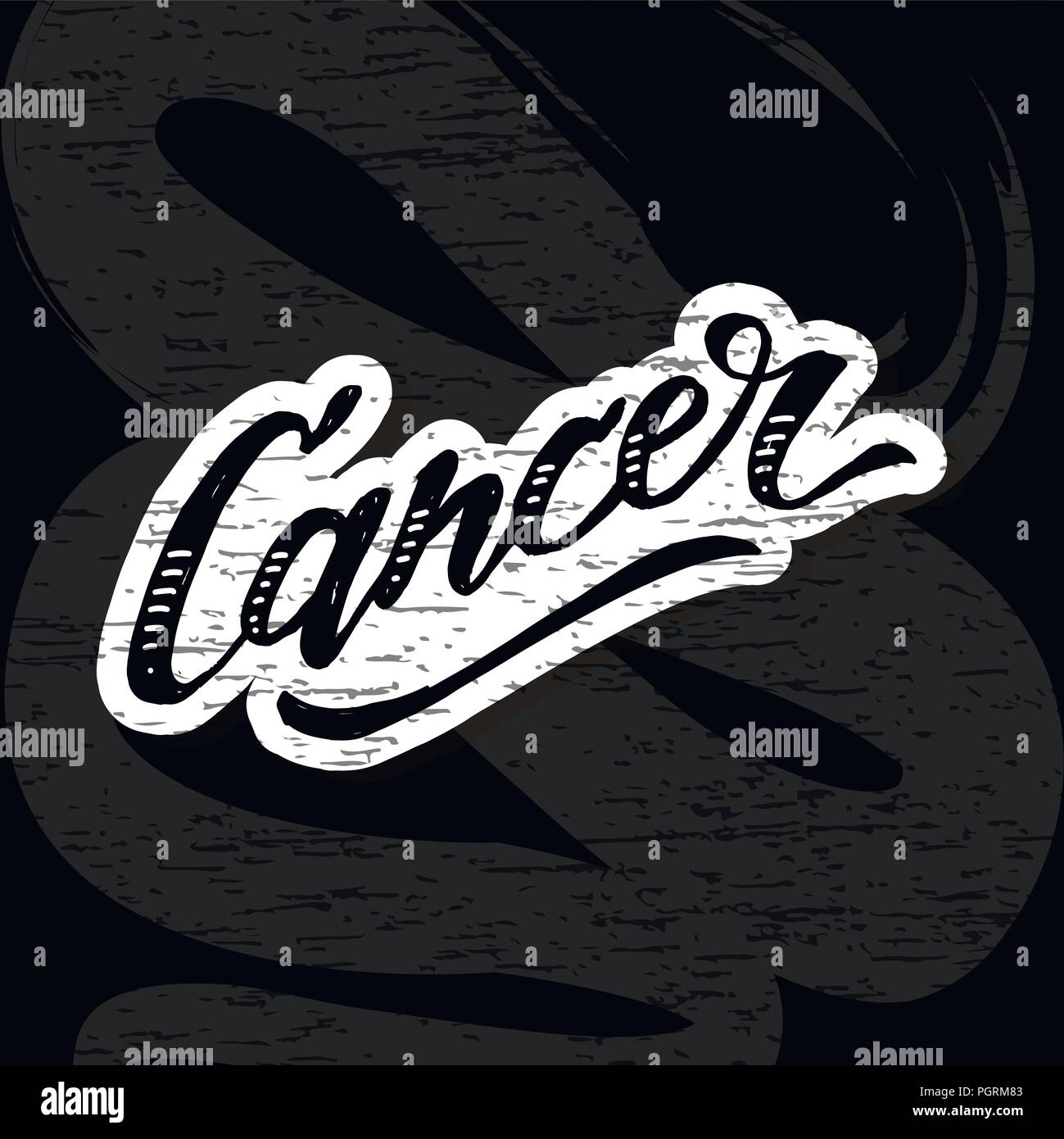 Cancer lettering Calligraphy Brush Text horoscope Zodiac sign ...