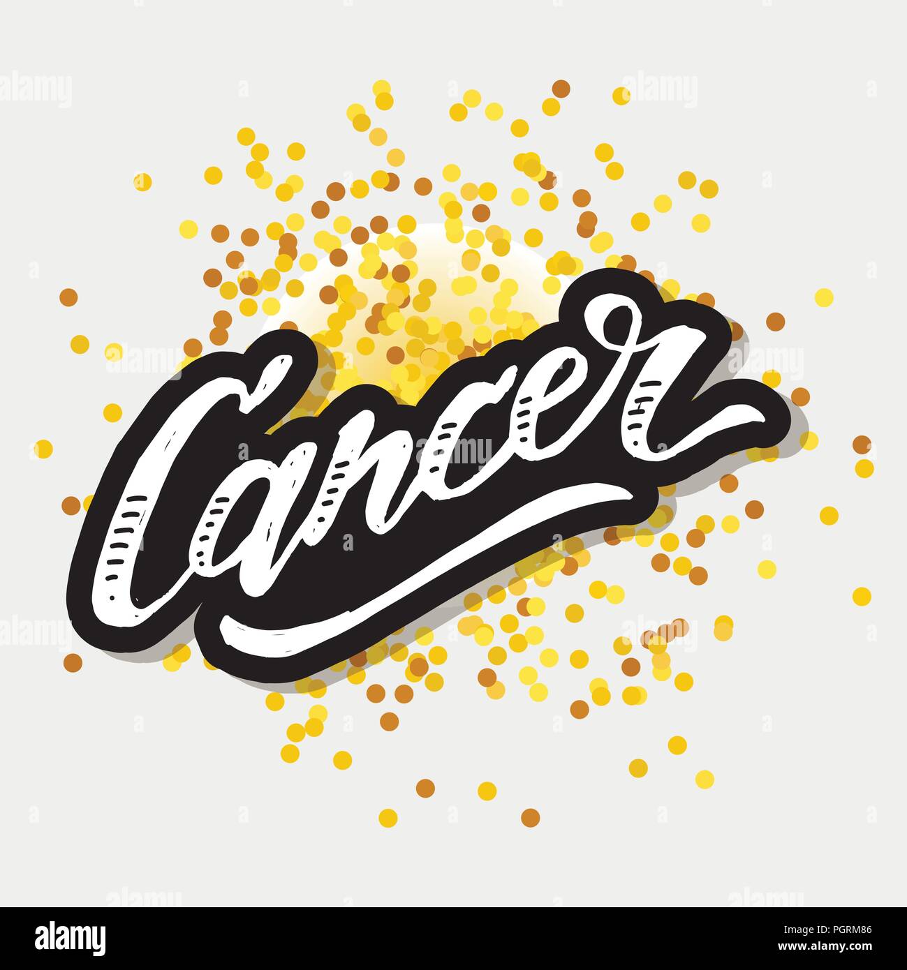 Cancer lettering Calligraphy Brush Text horoscope Zodiac sign ...