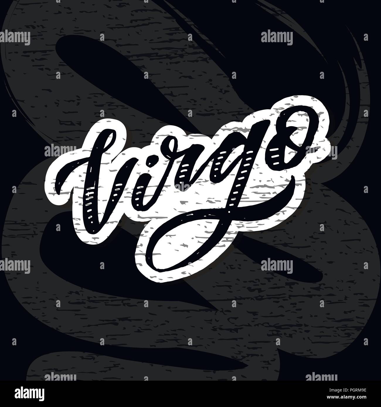 Virgo lettering Calligraphy Brush Text horoscope Zodiac sign ...