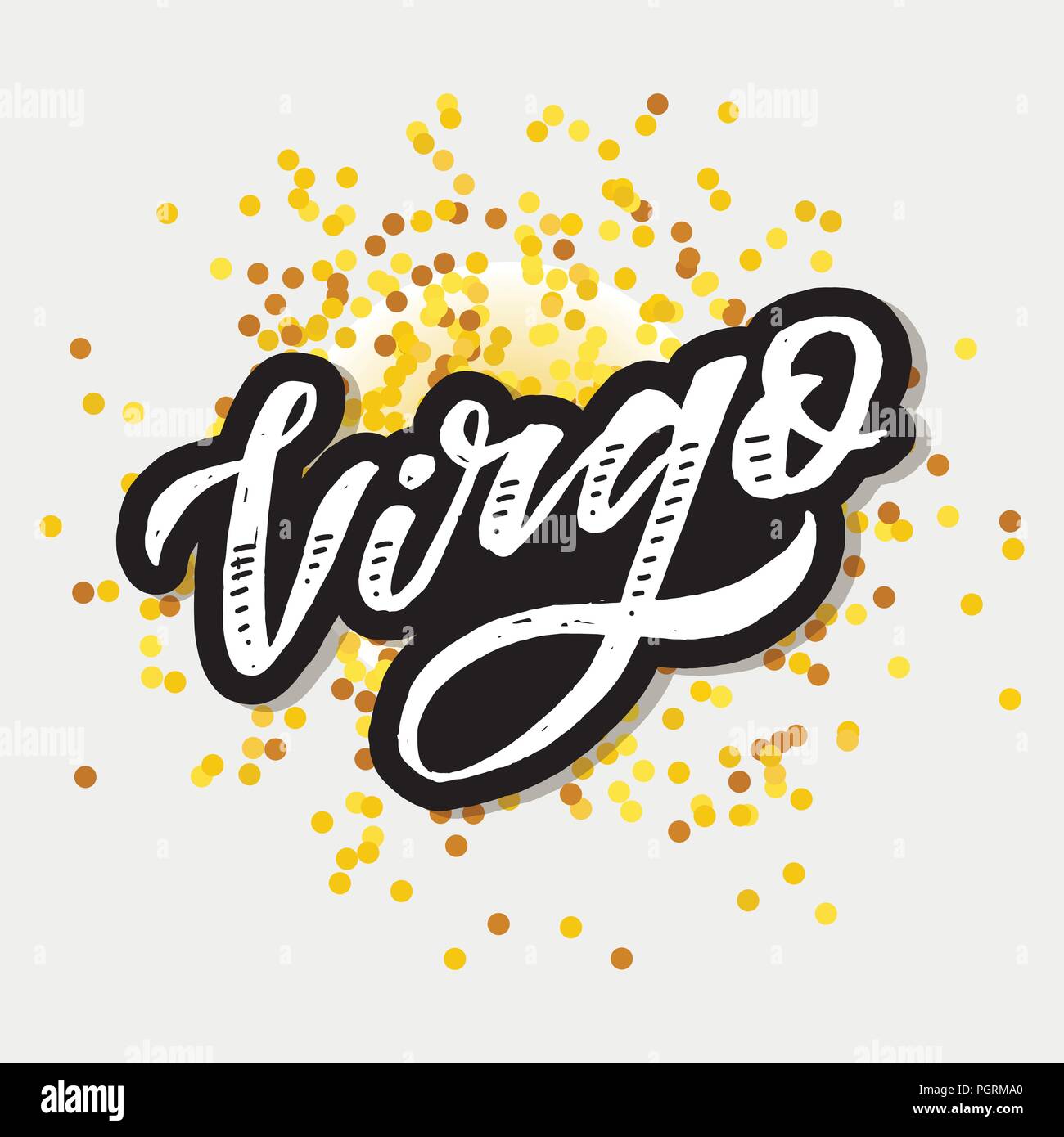 Virgo lettering Calligraphy Brush Text horoscope Zodiac sign ...