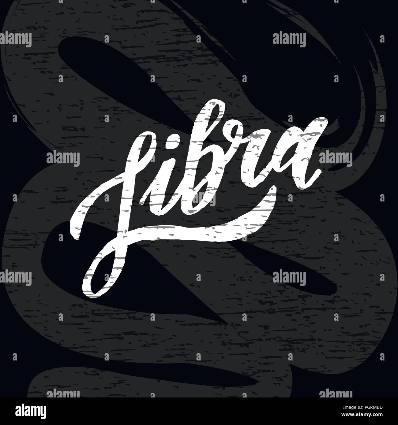 Libra lettering Calligraphy Brush Text horoscope Zodiac sign ...