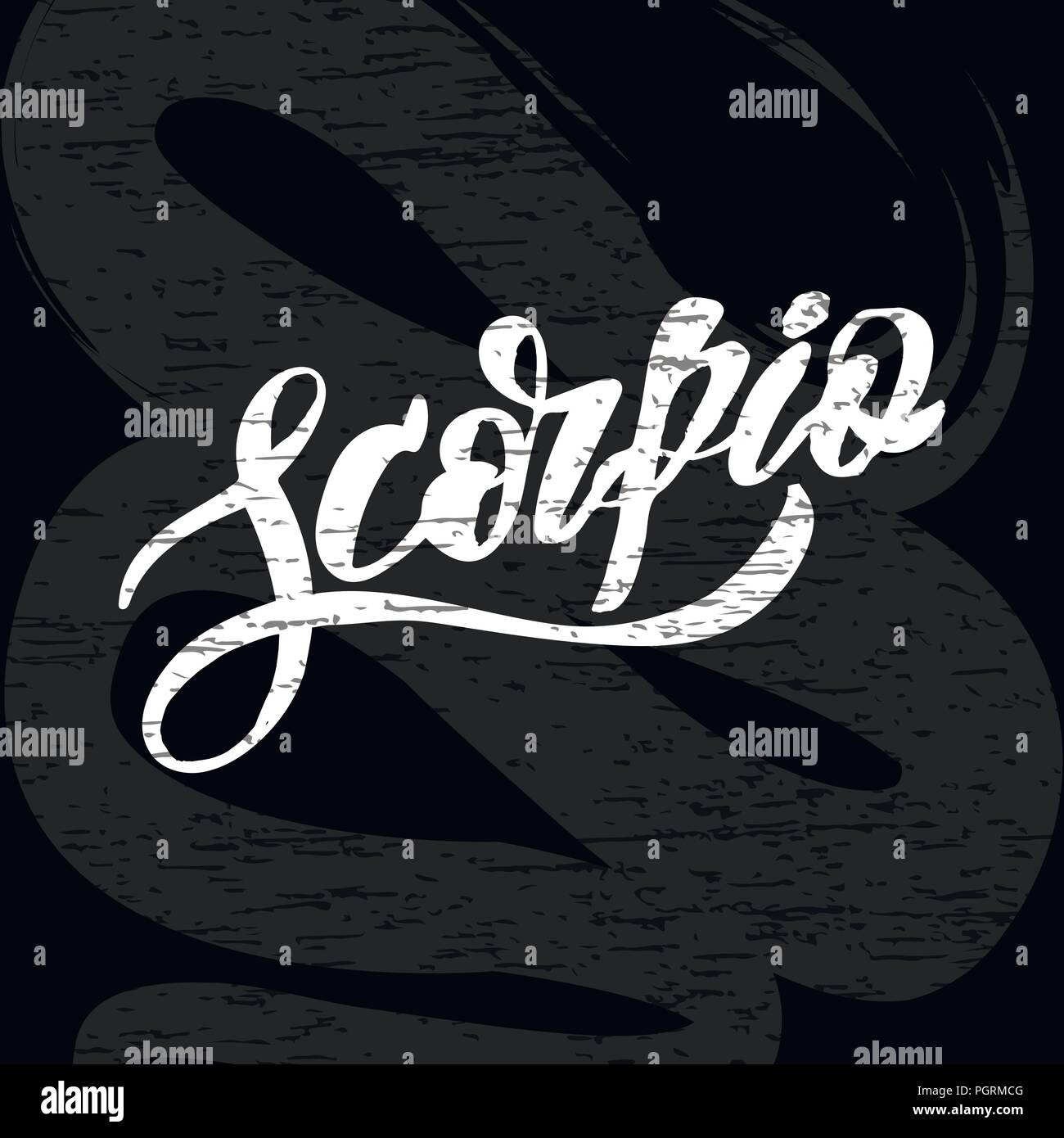 Scorpio lettering Calligraphy Brush Text horoscope Zodiac sign ...