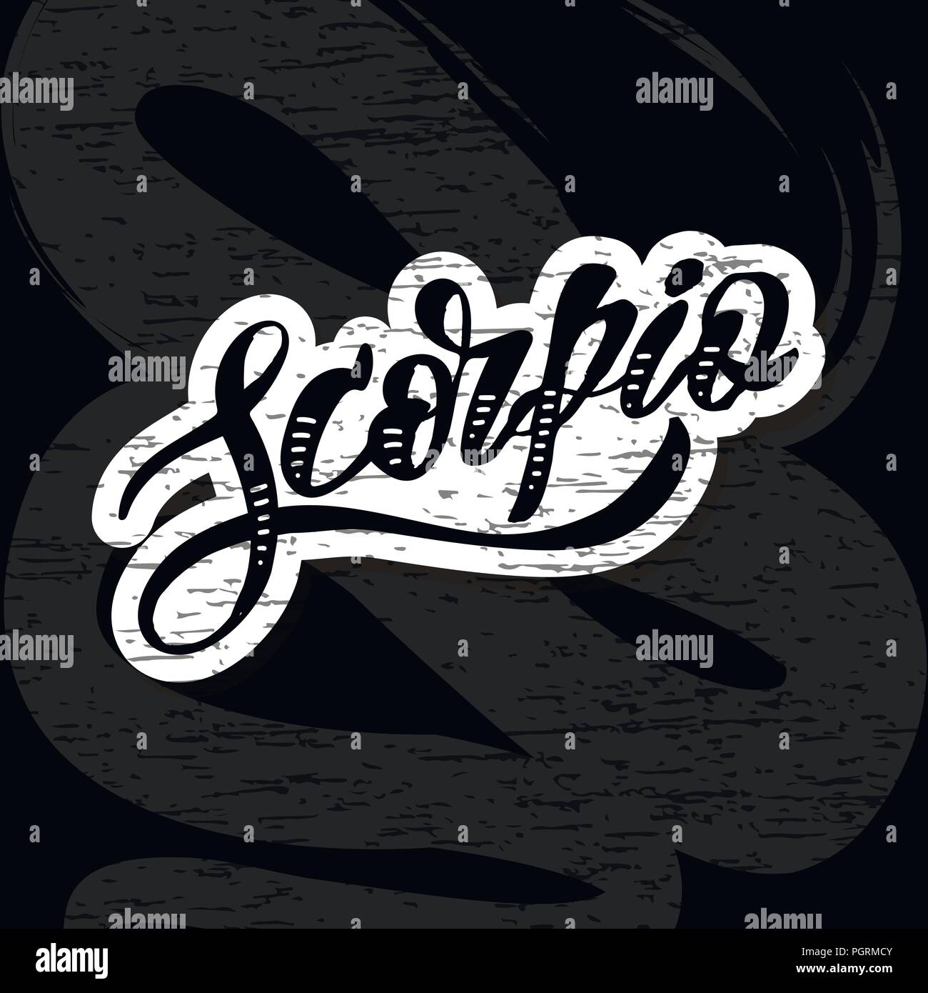 Scorpio lettering Calligraphy Brush Text horoscope Zodiac sign ...