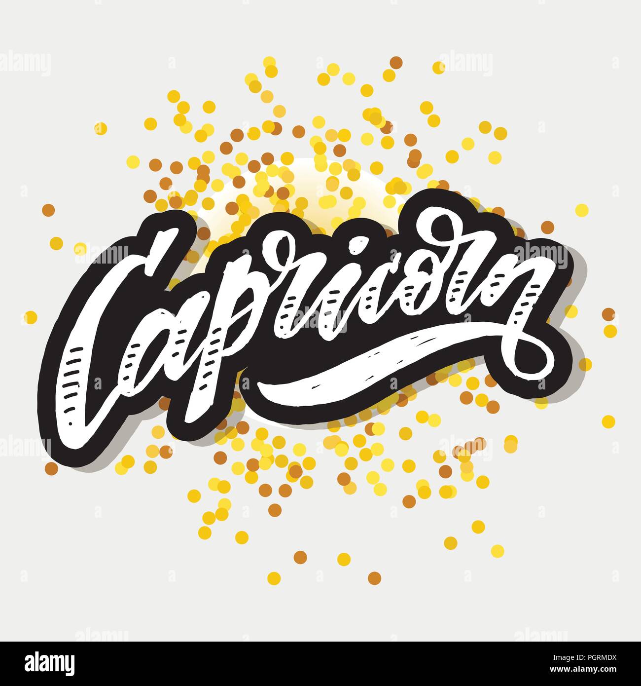 Capricorn lettering Calligraphy Brush Text horoscope Zodiac sign ...