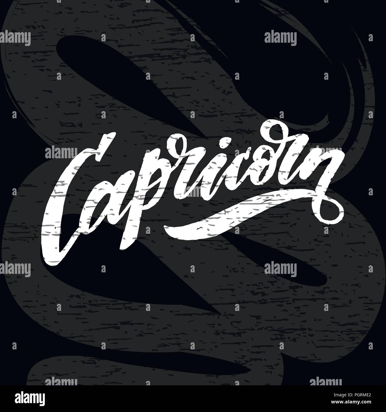 Capricorn lettering Calligraphy Brush Text horoscope Zodiac sign ...