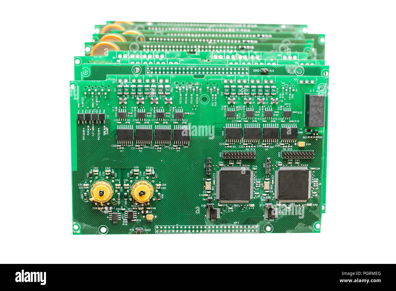 Computer boards in a row isolated on white background Stock Photo - Alamy