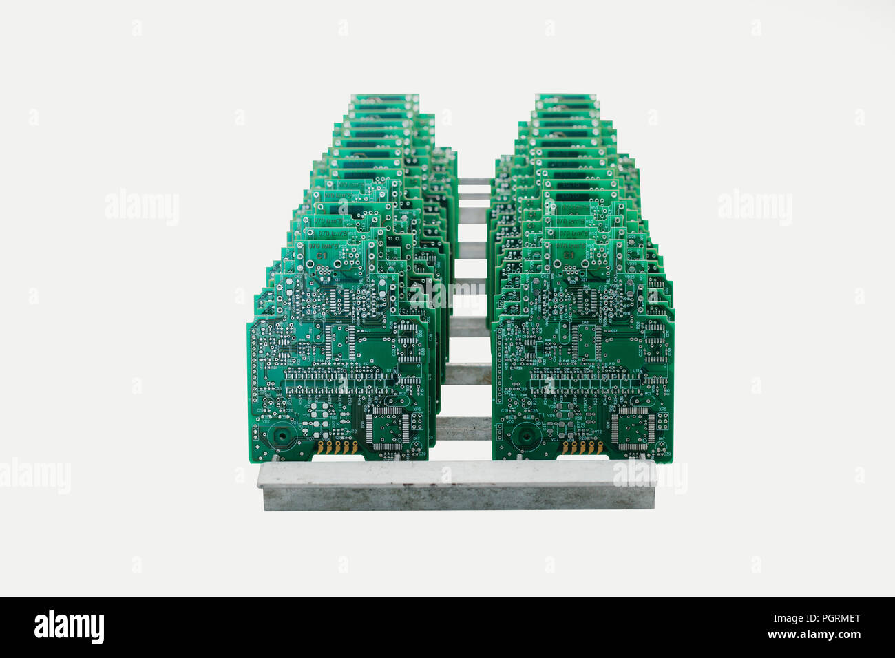 Computer boards in a row isolated on white background Stock Photo - Alamy