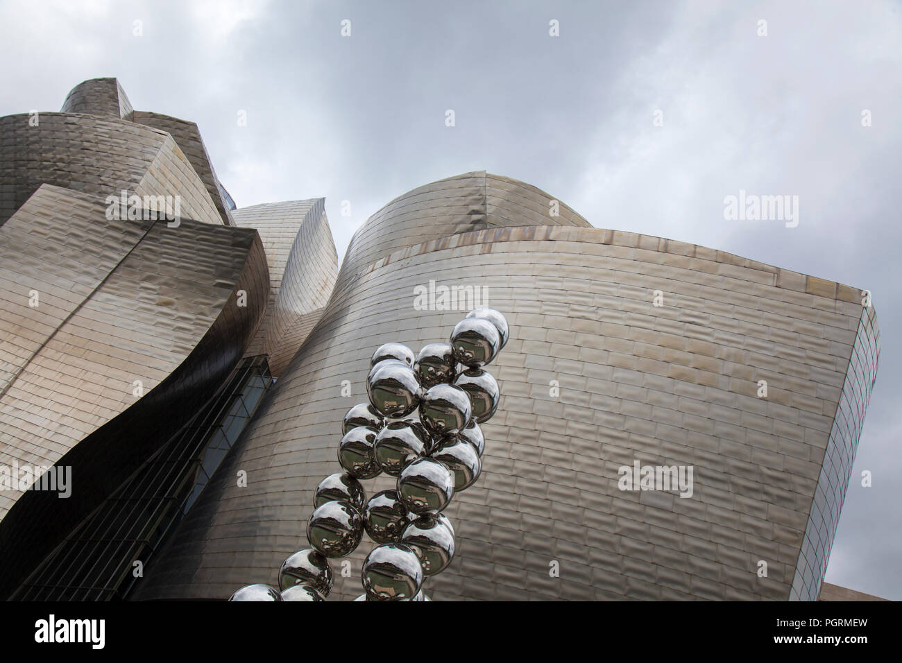 BILBAO, SPAIN - JULY 25, 2018: Tourists flock to Guggenheim Museum ...