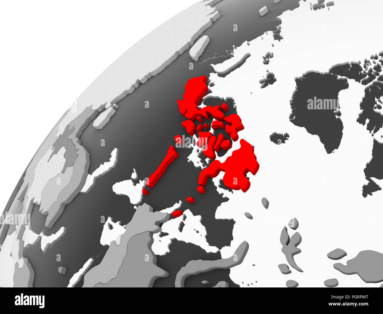 Map of Philippines in red on grey political globe with transparent ...