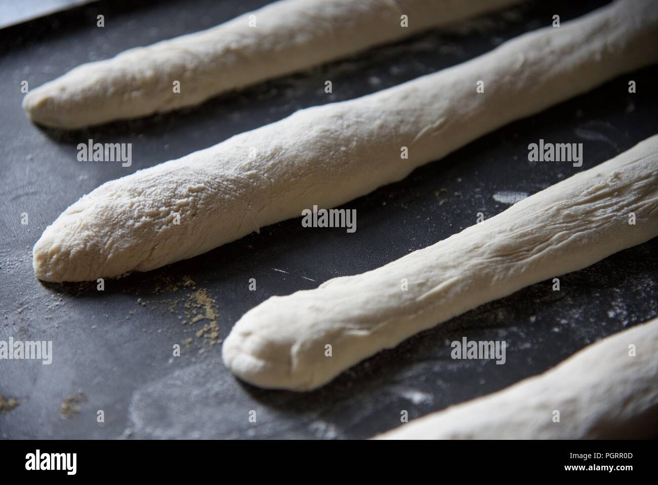 Bread making: in a restaurant kitchen the chef sets about making ...