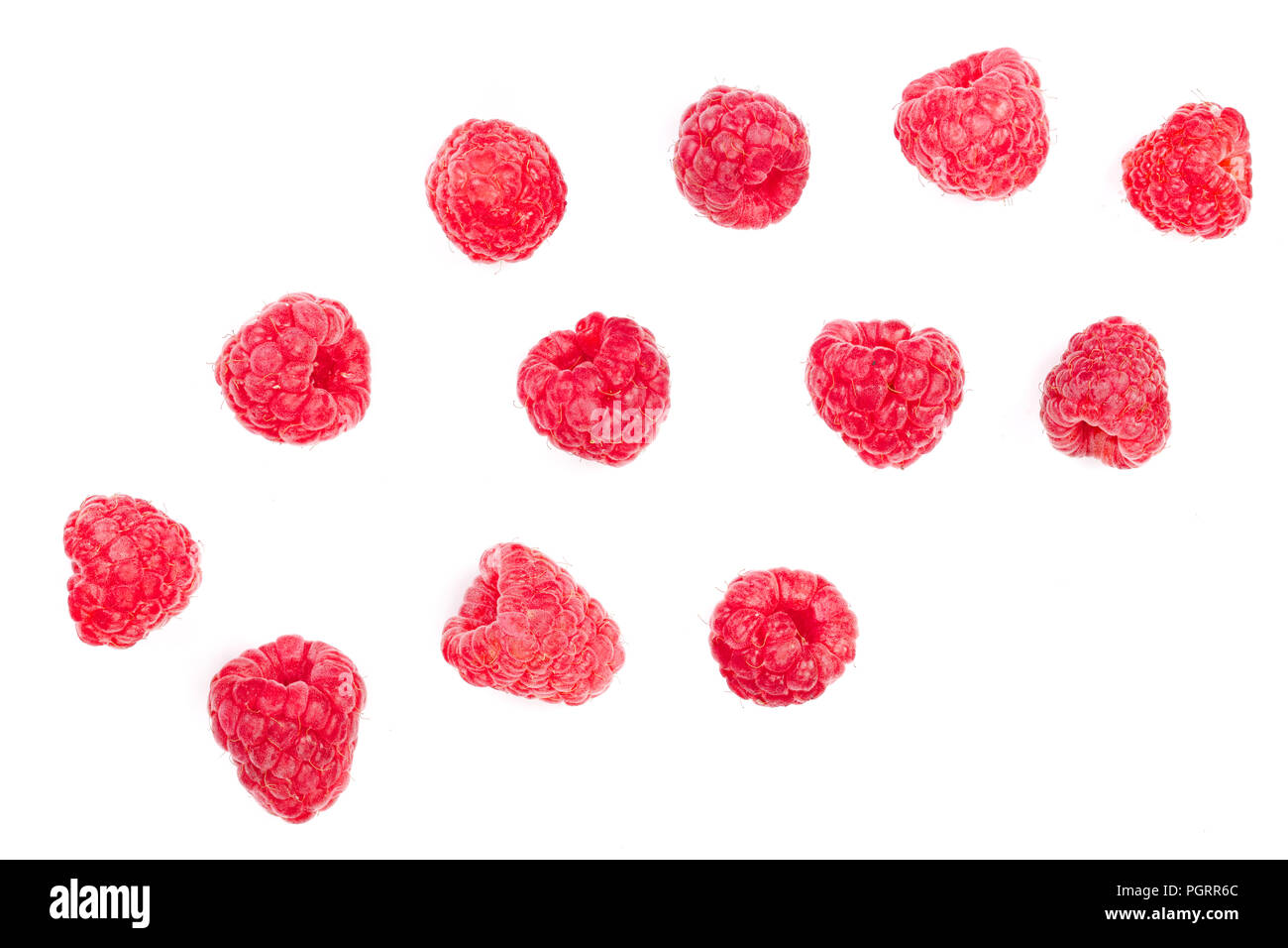 raspberries isolated on white background with copy space for your text ...