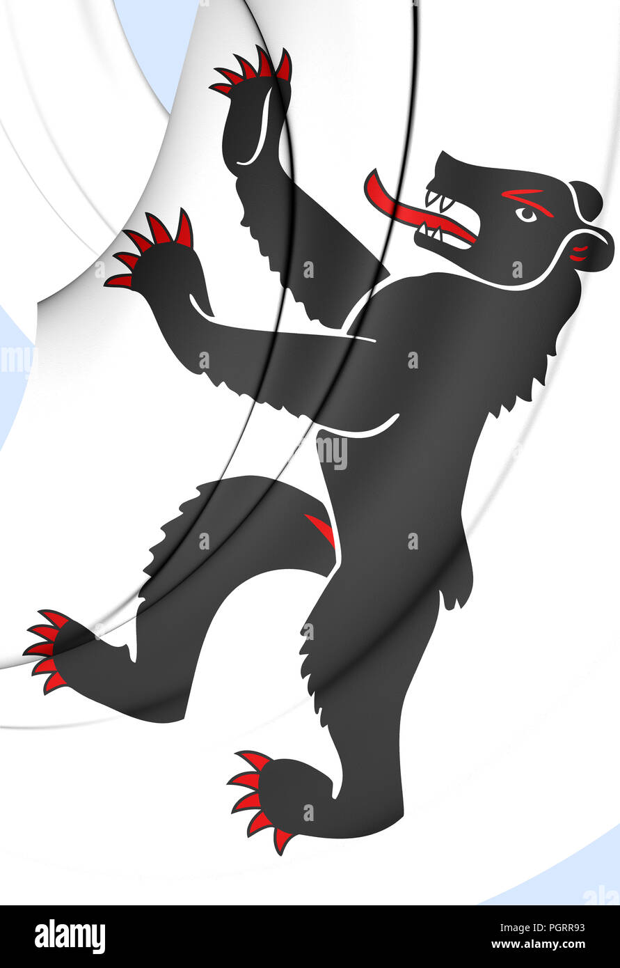 3D Flag of Appenzell Innerrhoden canton, Switzerland. 3D Illustration ...