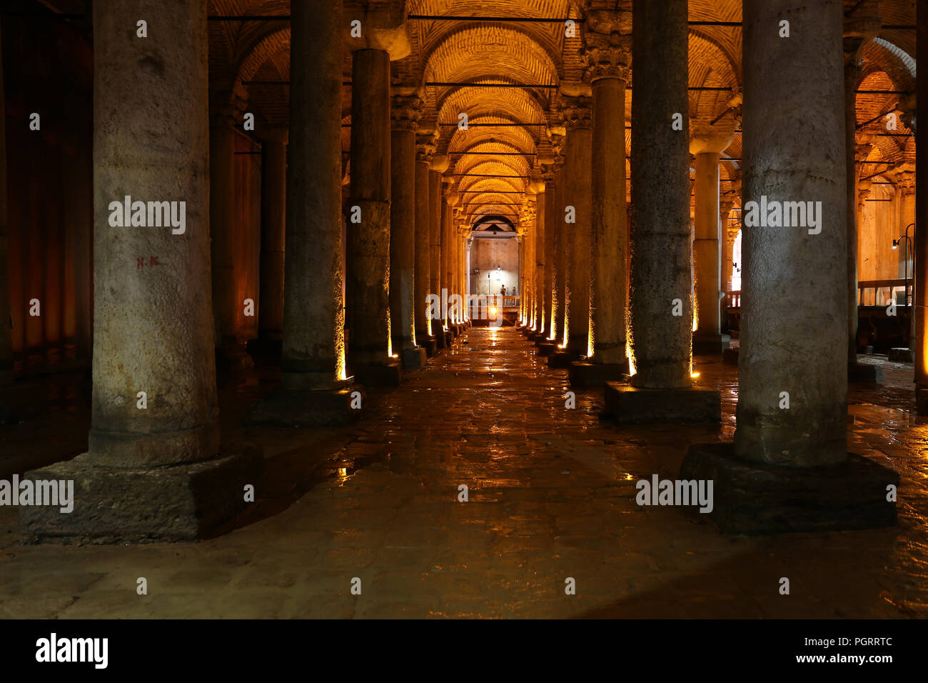 ISTANBUL, TURKEY - JUNE 03, 2018: Columns inside Basilica Cistern. The ...