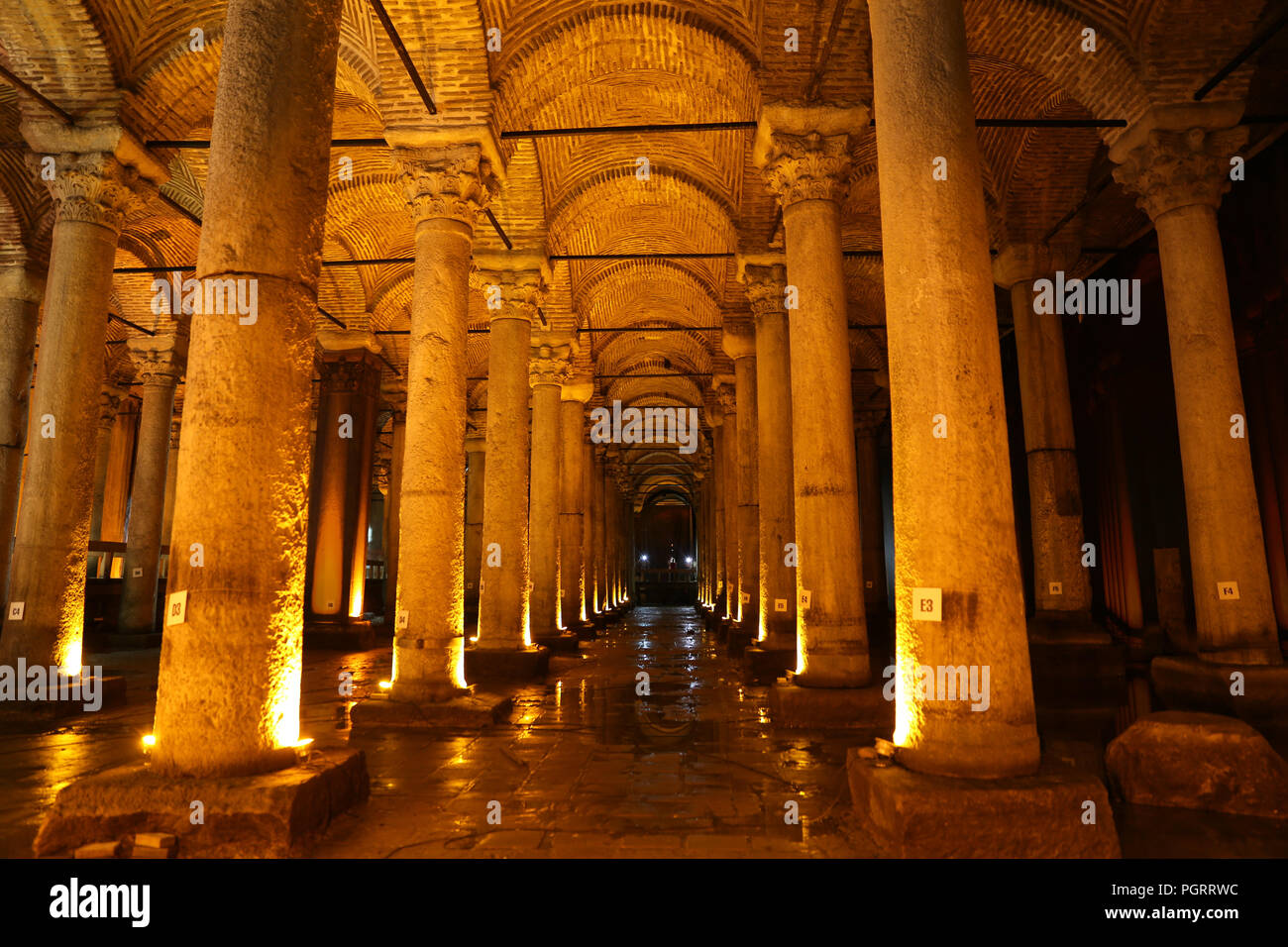 ISTANBUL, TURKEY - JUNE 03, 2018: Columns inside Basilica Cistern. The ...
