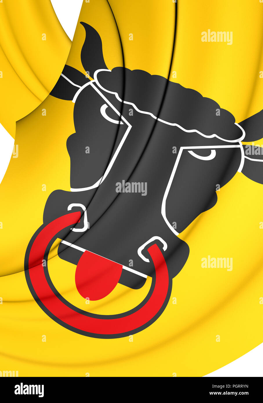 3D Flag of Uri canton, Switzerland. 3D Illustration Stock Photo - Alamy