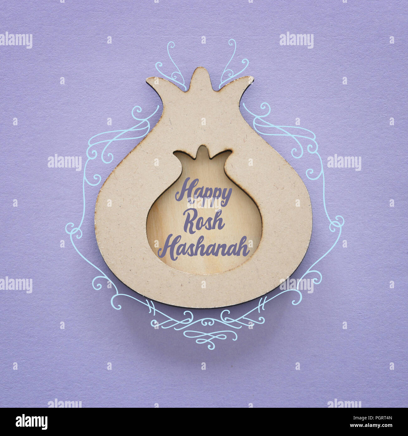 Rosh hashanah (jewish New Year holiday) concept. Traditional symbol ...